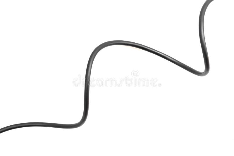 Black Wire Isolate on White Stock Image - Image of isolated, cord ...