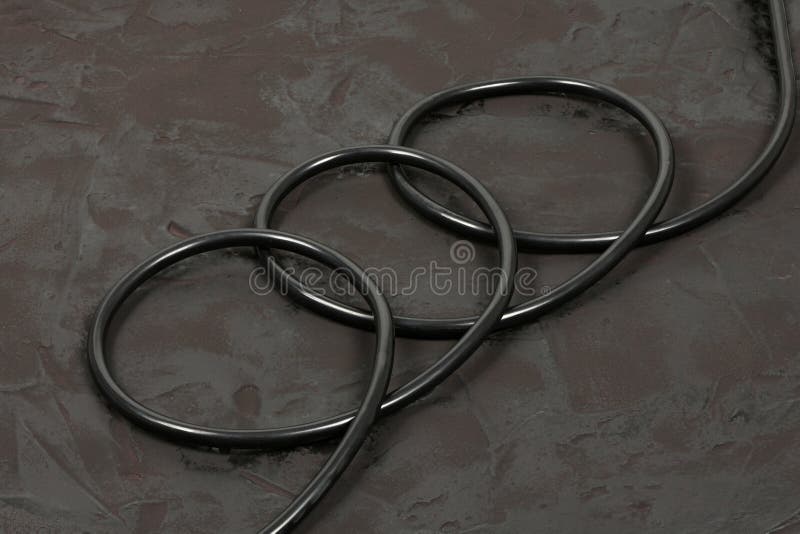 Black Wire Isolated on Black Background Abstraction. High Resolution ...