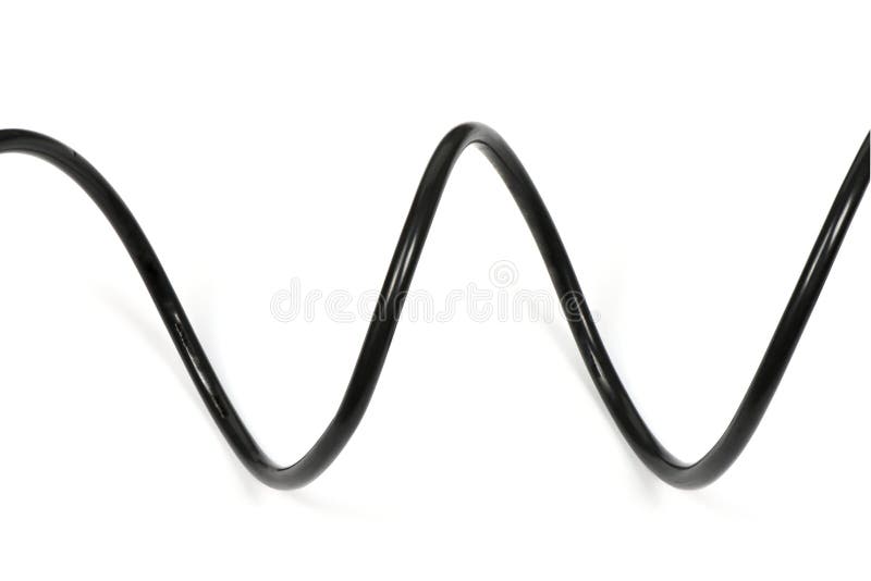 Black Wire Isolated on White Background Abstraction. High Resolution ...