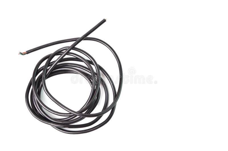 Black Wire Over White Background Stock Photo - Image of industry ...
