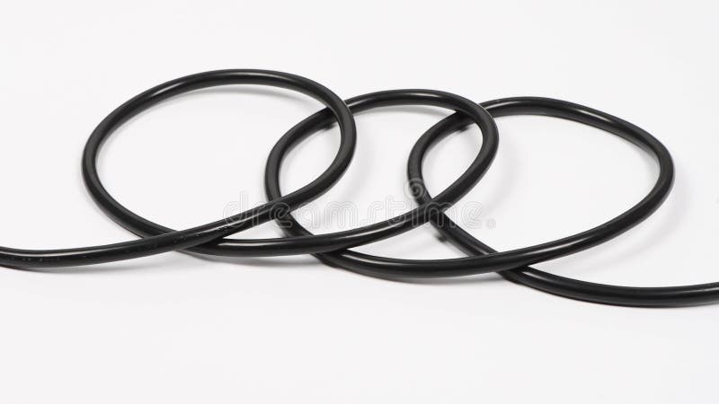 Black Wire Isolated on White. Side View. Loop Motion. Rotation 360 ...