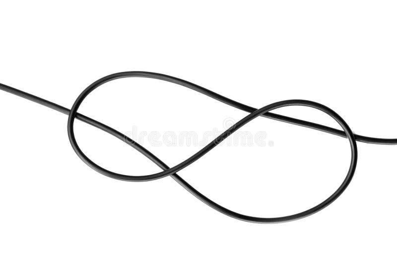 Black Wire Power Cable Isolate on White Stock Photo - Image of connect ...