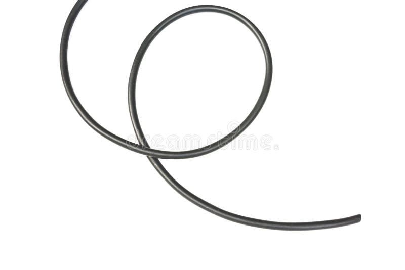 Black Wire on a White Background. Stock Photo - Image of cable ...