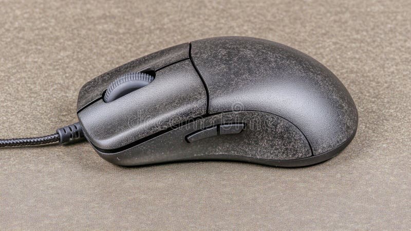 Sleek Black Computer Mouse Gray Surface Stock Photos - Free & Royalty ...