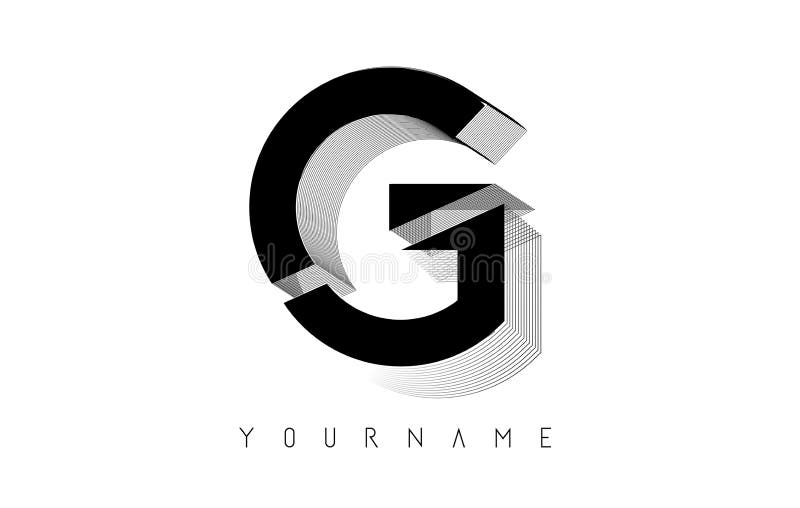 Black Wireframe G Letter Logo Design. Creative Vector Illustration with ...