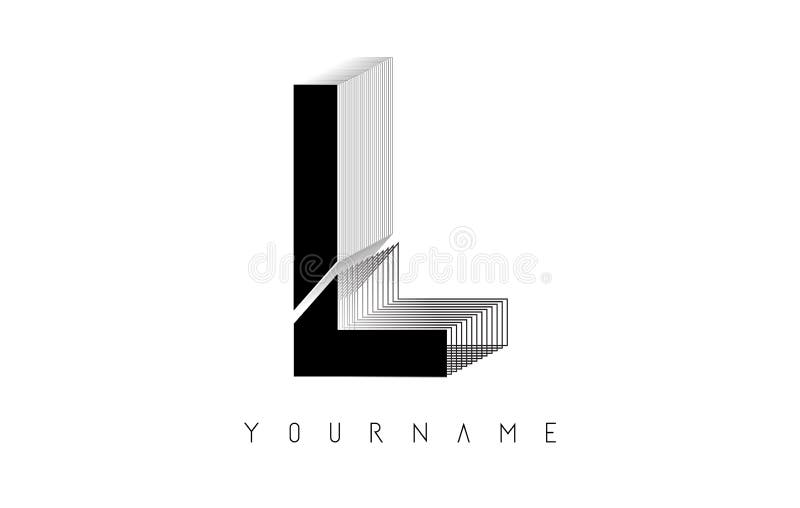 Black Wireframe L Letter Logo Design. Creative Vector Illustration with ...