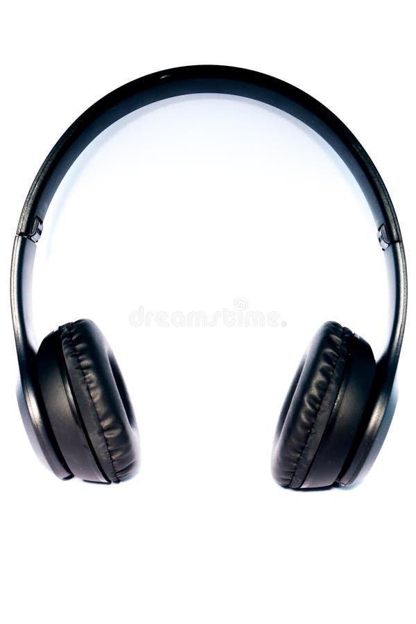 Black Wireless Bluetooth Headphones or Headset Stock Image - Image of ...
