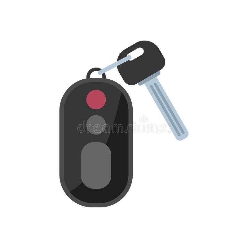 Wireless Car Key Fob with Key Connected by Metal Ring Stock ...