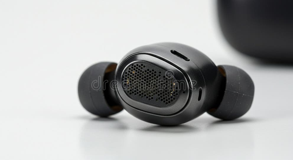 Black Wireless Earbuds with a Sleek, Compact Design. the Central Earbud ...