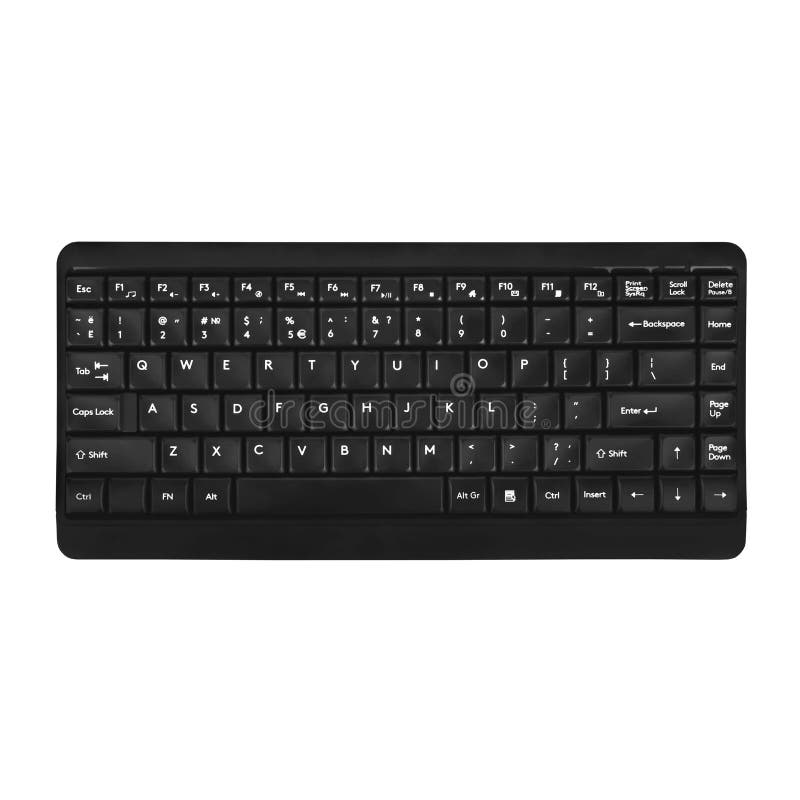 Black Wireless Keyboard for Computer Isolate Stock Photo - Image of ...
