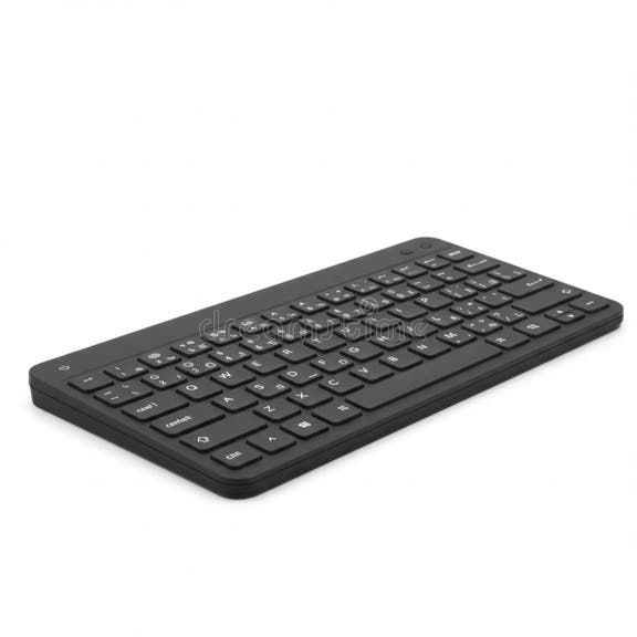 Black Wireless Keyboard with Slim Design, Featuring a Full QWERTY ...