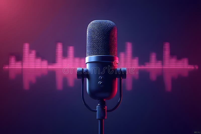 Black Wireless Microphone and Sound Equalizer Placed on a Black Cloth ...