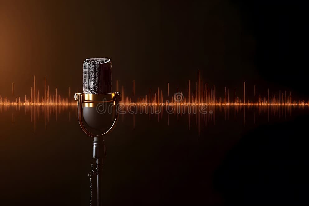 Black Wireless Microphone and Sound Equalizer Placed on a Black Cloth ...