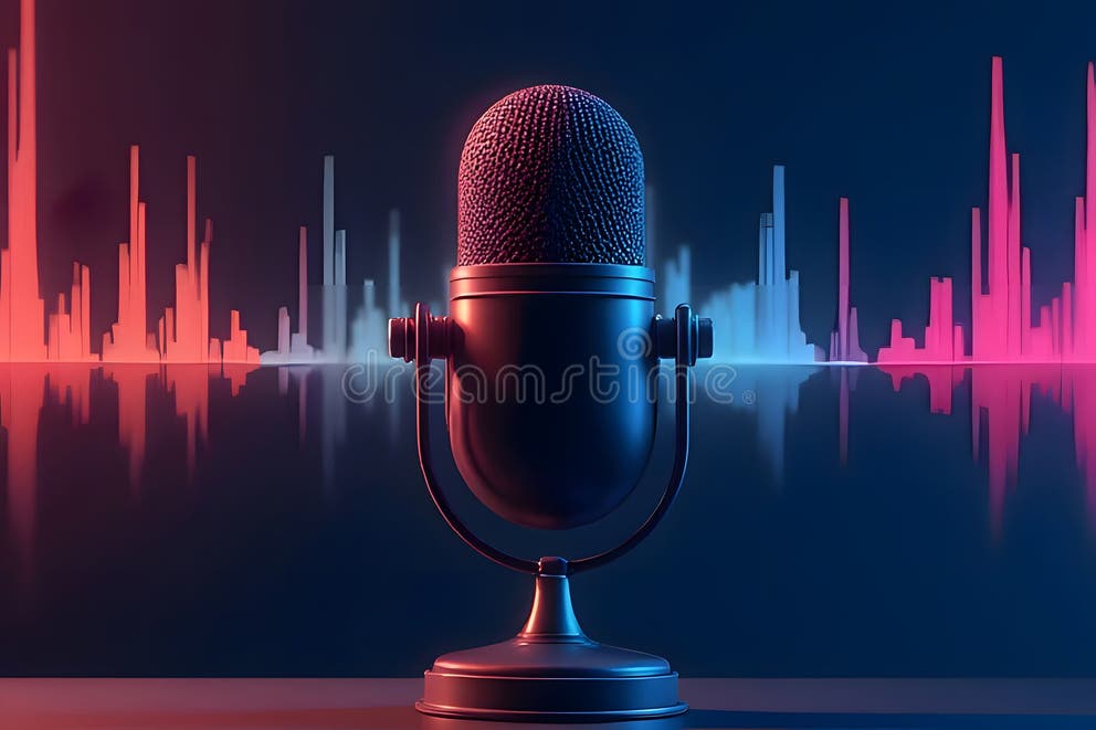 Black Wireless Microphone and Sound Equalizer Placed on a Black Cloth ...