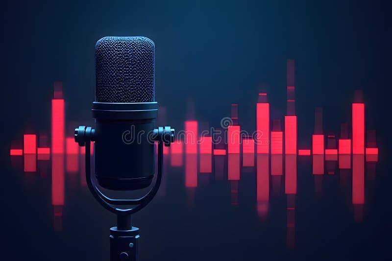 Black Wireless Microphone and Sound Equalizer Placed on a Black Cloth ...