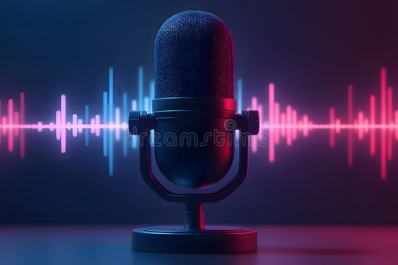 Black Wireless Microphone and Sound Equalizer Placed on a Black Cloth ...