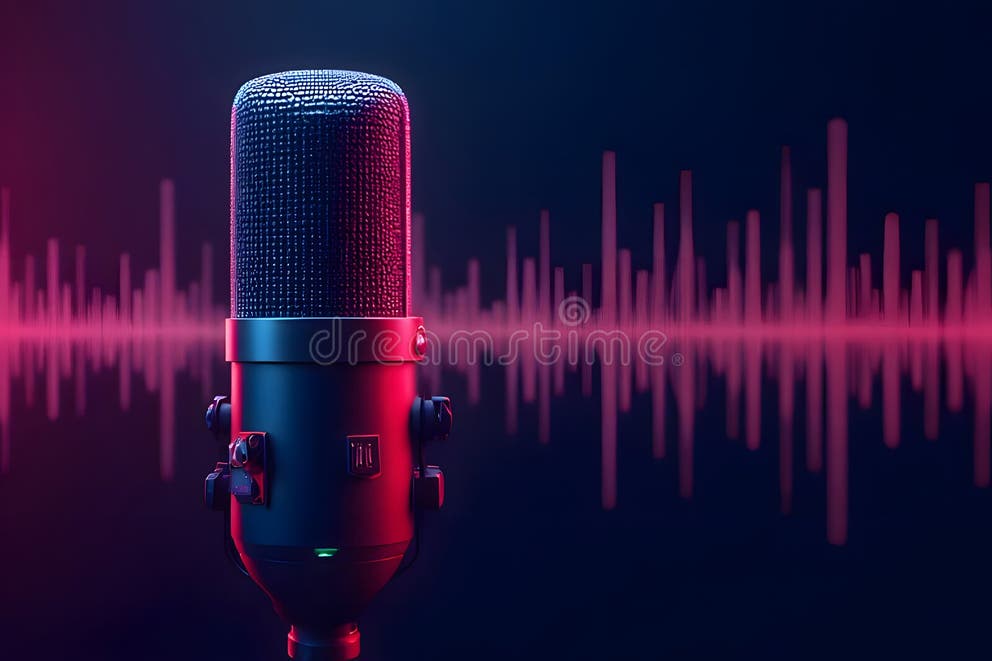 Black Wireless Microphone and Sound Equalizer Placed on a Black Cloth ...