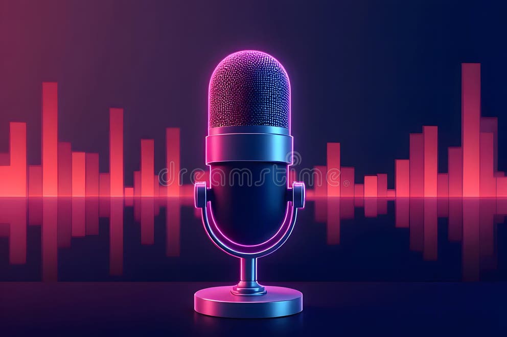 Black Wireless Microphone and Sound Equalizer Placed on a Black Cloth ...