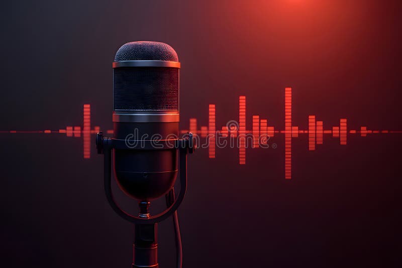 Black Wireless Microphone and Sound Equalizer Placed on a Black Cloth ...