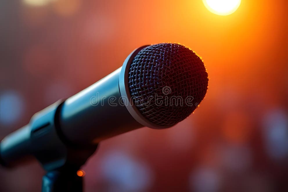 Black Wireless Microphone and Sound Equalizer Placed on a Black Cloth ...