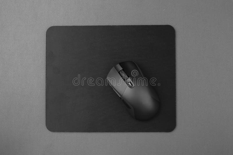 Modern Wired Optical Mouse And Pad On Background, Top View. Space For ...