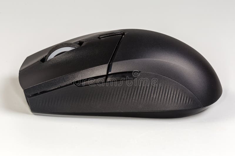 Wireless Optical Black Mouse with White Background Stock Image - Image ...