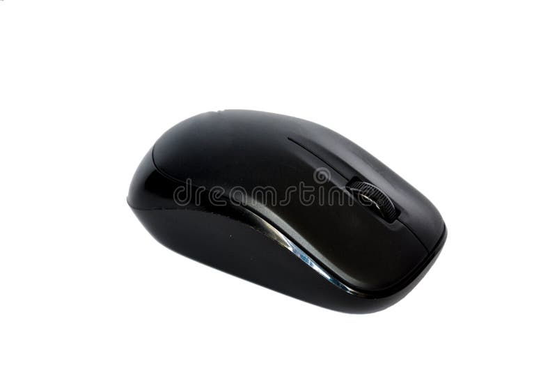 Black Wireless Optical Computer Mouse Isolated on White Stock Image ...