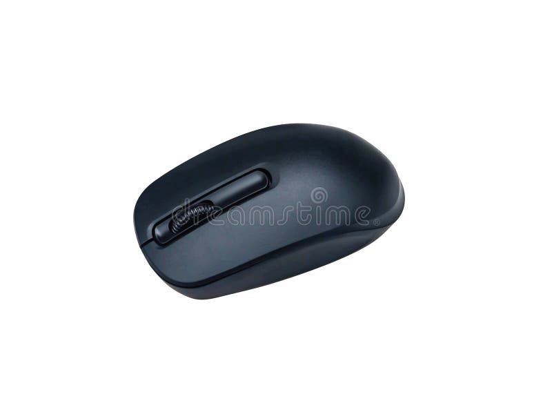 Wireless Optical Black Mouse with White Background Stock Image - Image ...