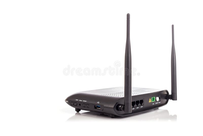 WIFI Router Isolate On White Background Stock Photo - Image of internet ...