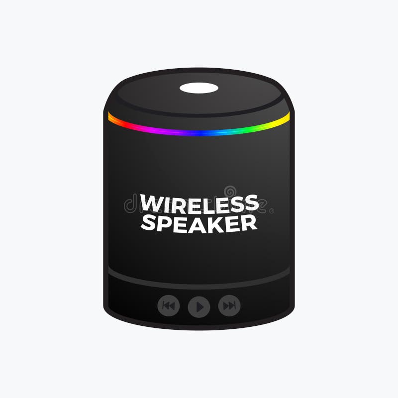 The Black Wireless Speaker. Isolated Vector Illustration Stock ...