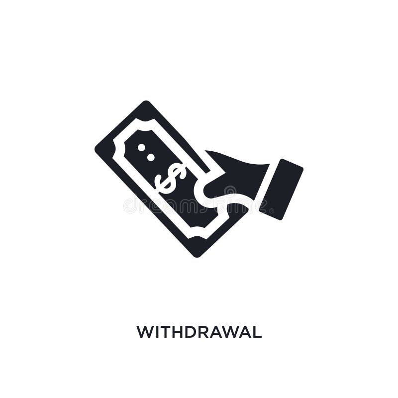 Cash Withdrawal Black Icon Concept. Cash Withdrawal Flat Vector Symbol ...