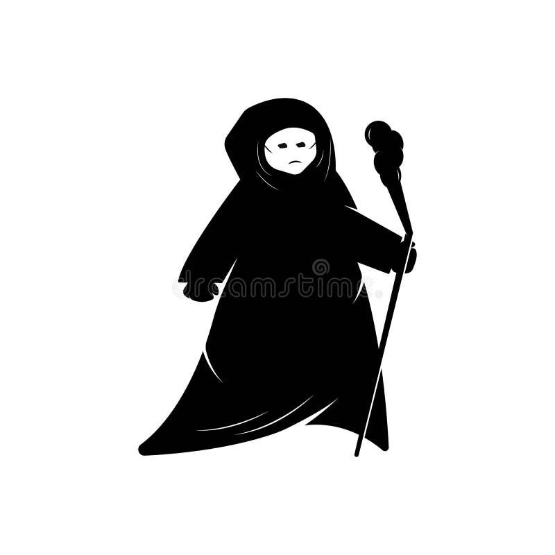Black Wizard character stock illustration. Illustration of white ...