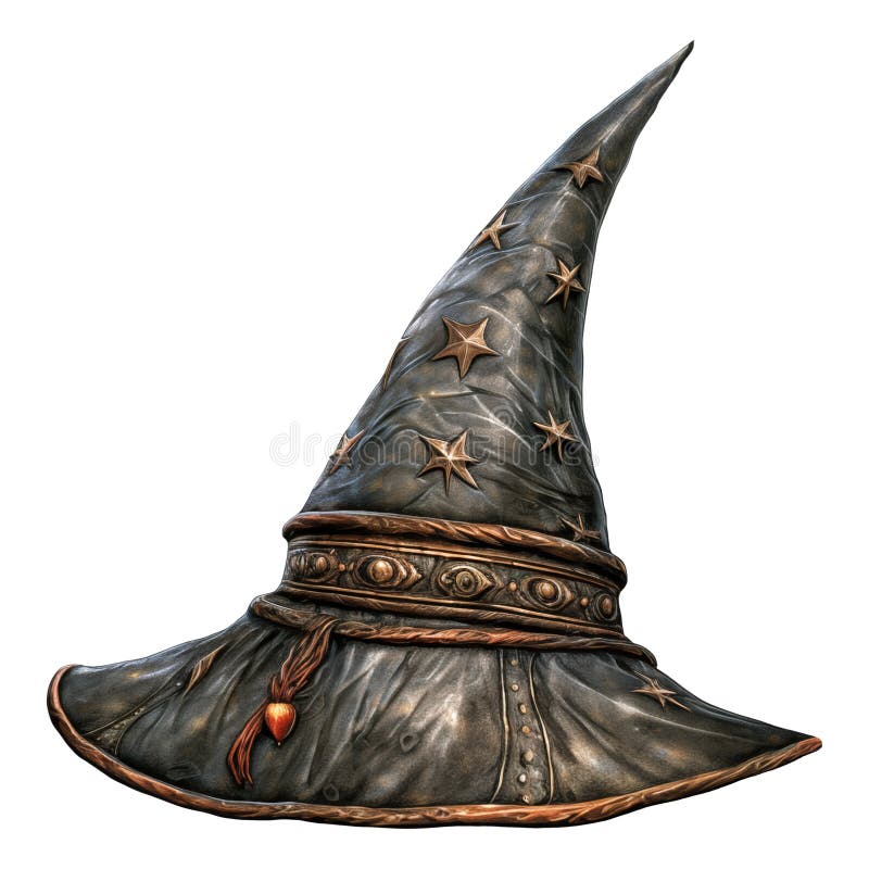 The Black Wizard Hat is Cut Out on a Transparent Background in PNG ...