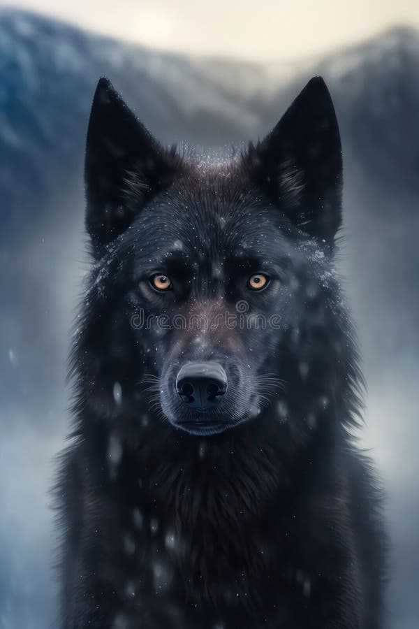 Black wolf. stock illustration. Illustration of gray - 271920858