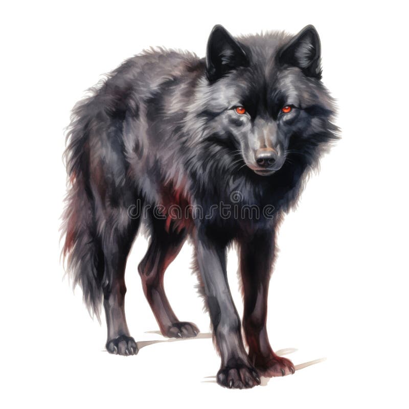 Angry Black Wolf Red Eyes