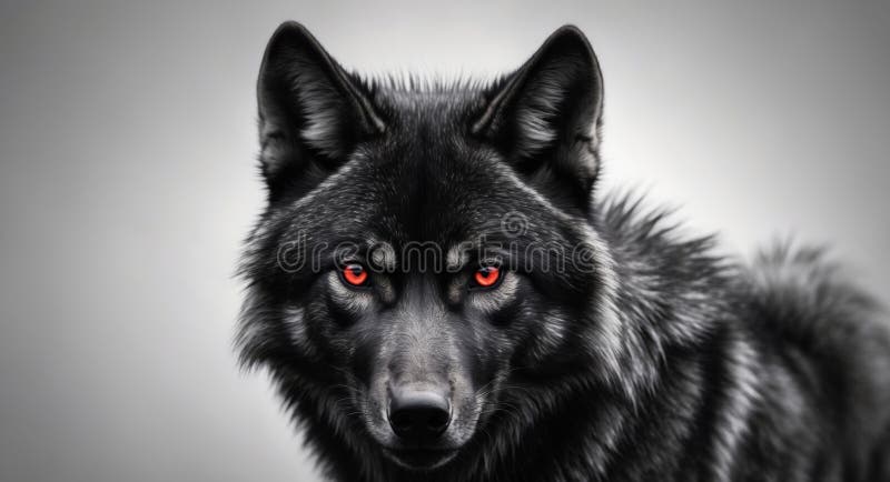 Angry Black Wolf Red Eyes