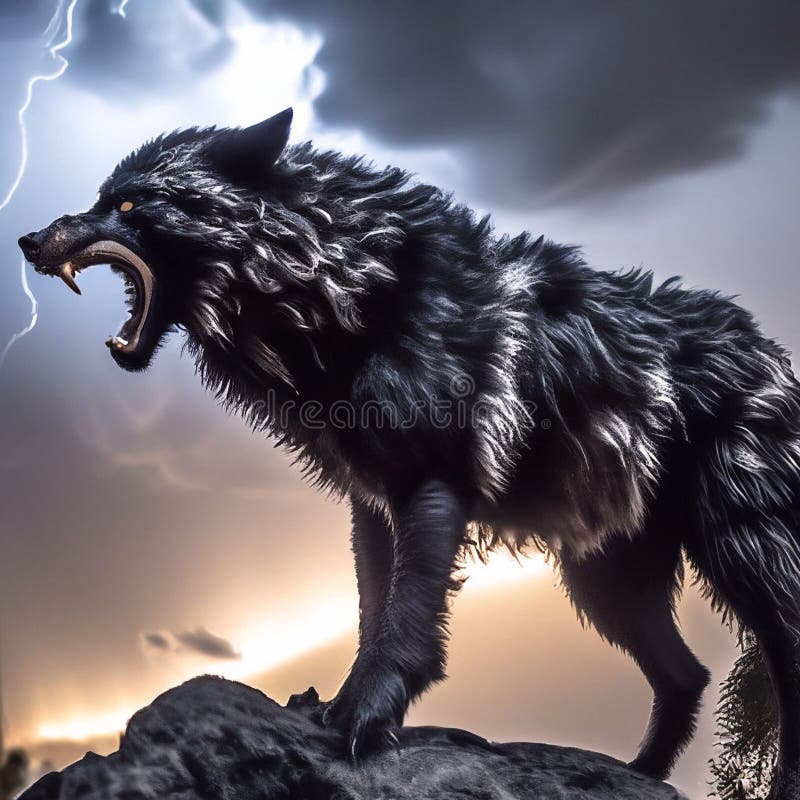 Wolf Lightning Stock Illustrations – 170 Wolf Lightning Stock ...