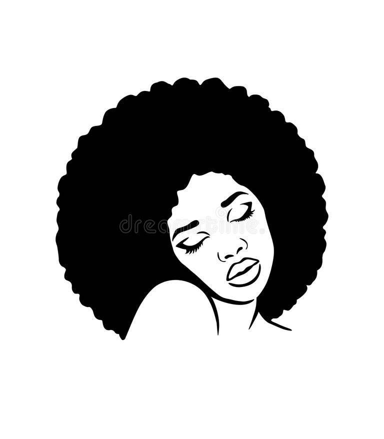 African American Woman Afro Hair Crown Hair Puff Stock Illustrations
