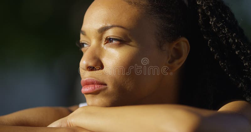 Black Woman Crying Outdoors Stock Image - Image of beautiful ...