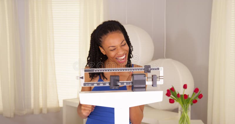 Black Woman Dancing on Scales Stock Footage - Video of figure, health ...