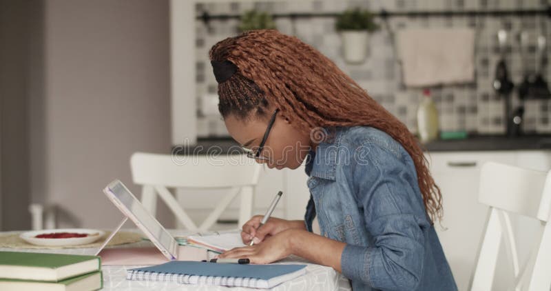 African American Student Having Online Lesson Stock Footage - Video of ...