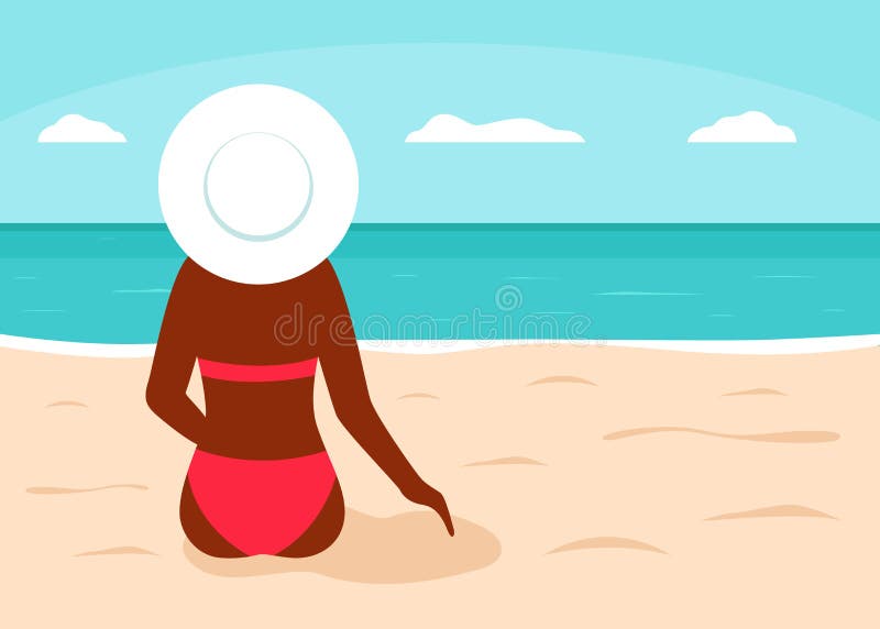 Back Beautiful Woman Bikini Stock Illustrations 587 Back Beautiful