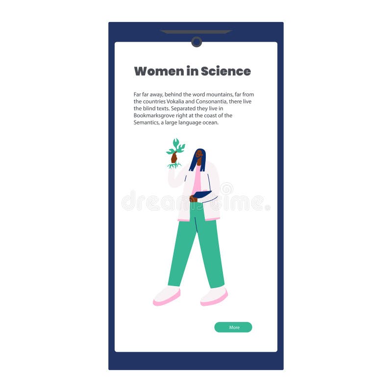 Black Woman Scientist Holding a Plant Web Design Interface Stock Vector ...