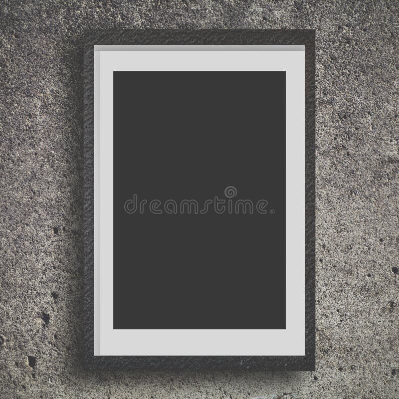 Black Wood Frame on Concrete Wall Stock Image - Image of design, sheet ...