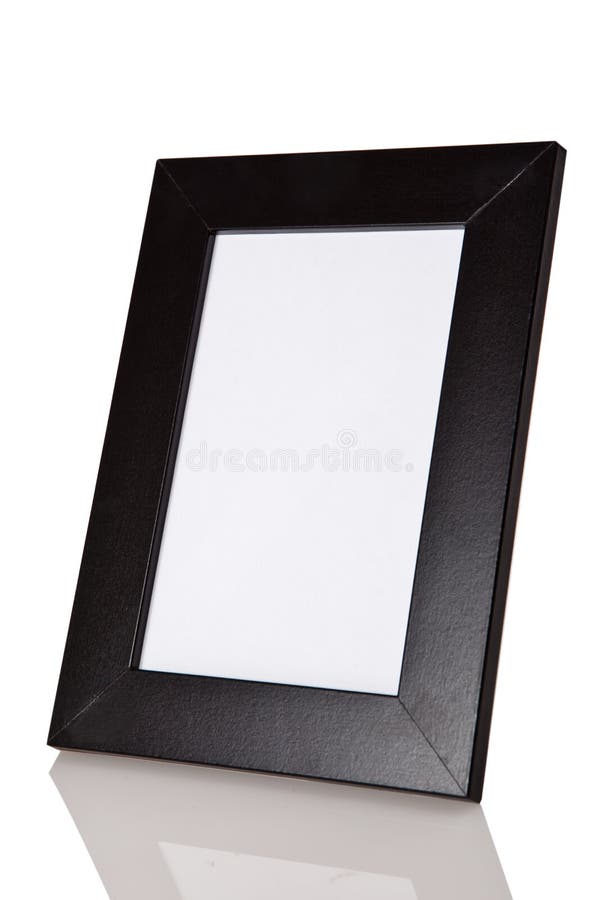 Black Wood Frame with Reflexion on White Background Stock Image - Image ...