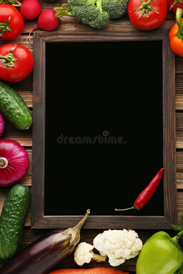 Frame of Vegetables and Fruits Stock Photo - Image of isolated, healthy ...