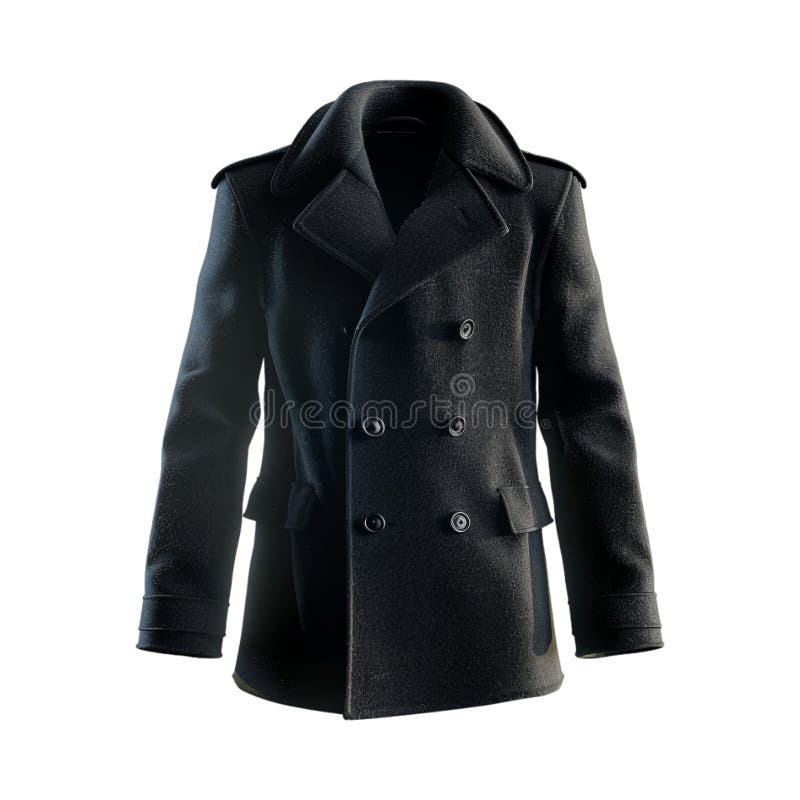 Black Woolen Long Coat for Winter on Transparent Background - Ai ...