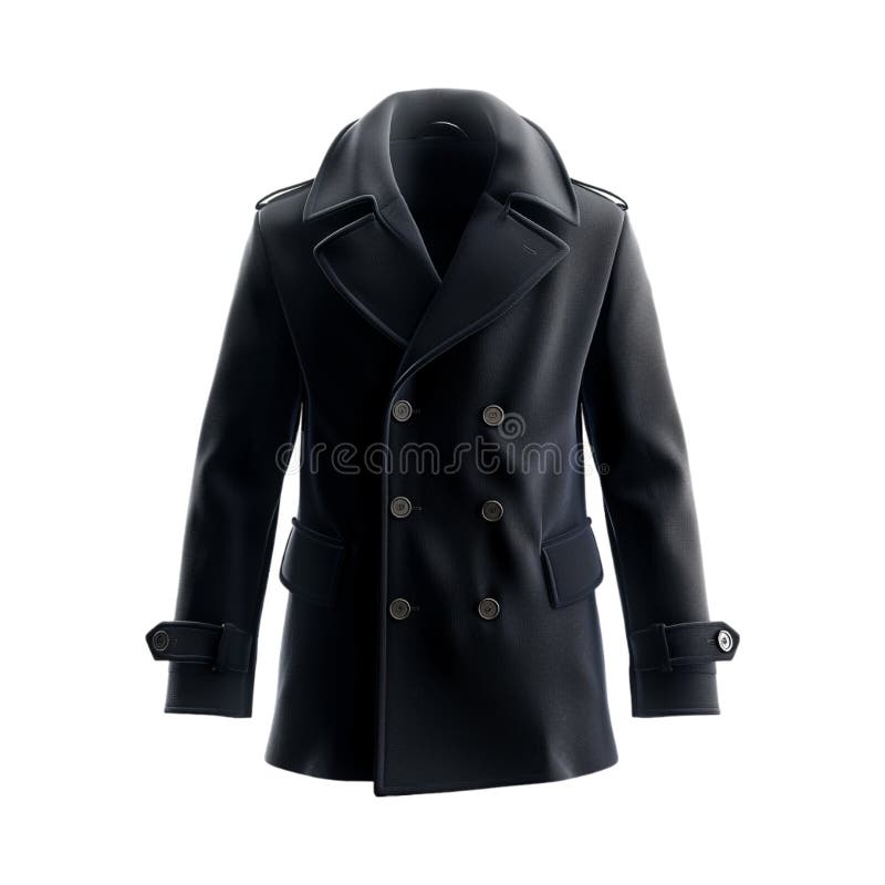 Black Woolen Long Coat for Winter on Transparent Background - Ai ...