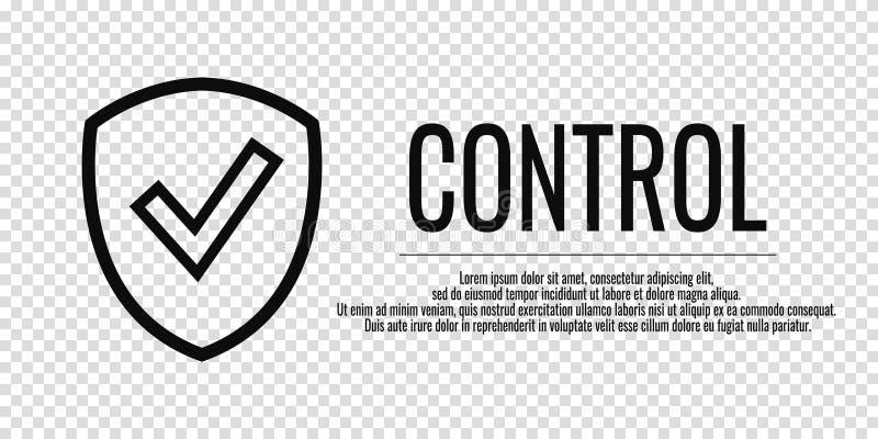 Black Word CONTROL. Banner Shield Check Mark Icon. Protect it Connect ...