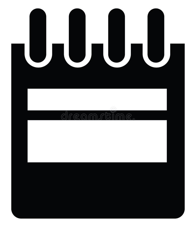 Black work calender, icon stock vector. Illustration of grid - 259787516